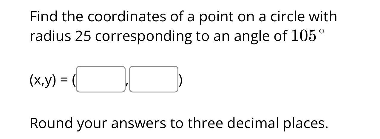 Solved Find the coordinates of a point on a circle | Chegg.com