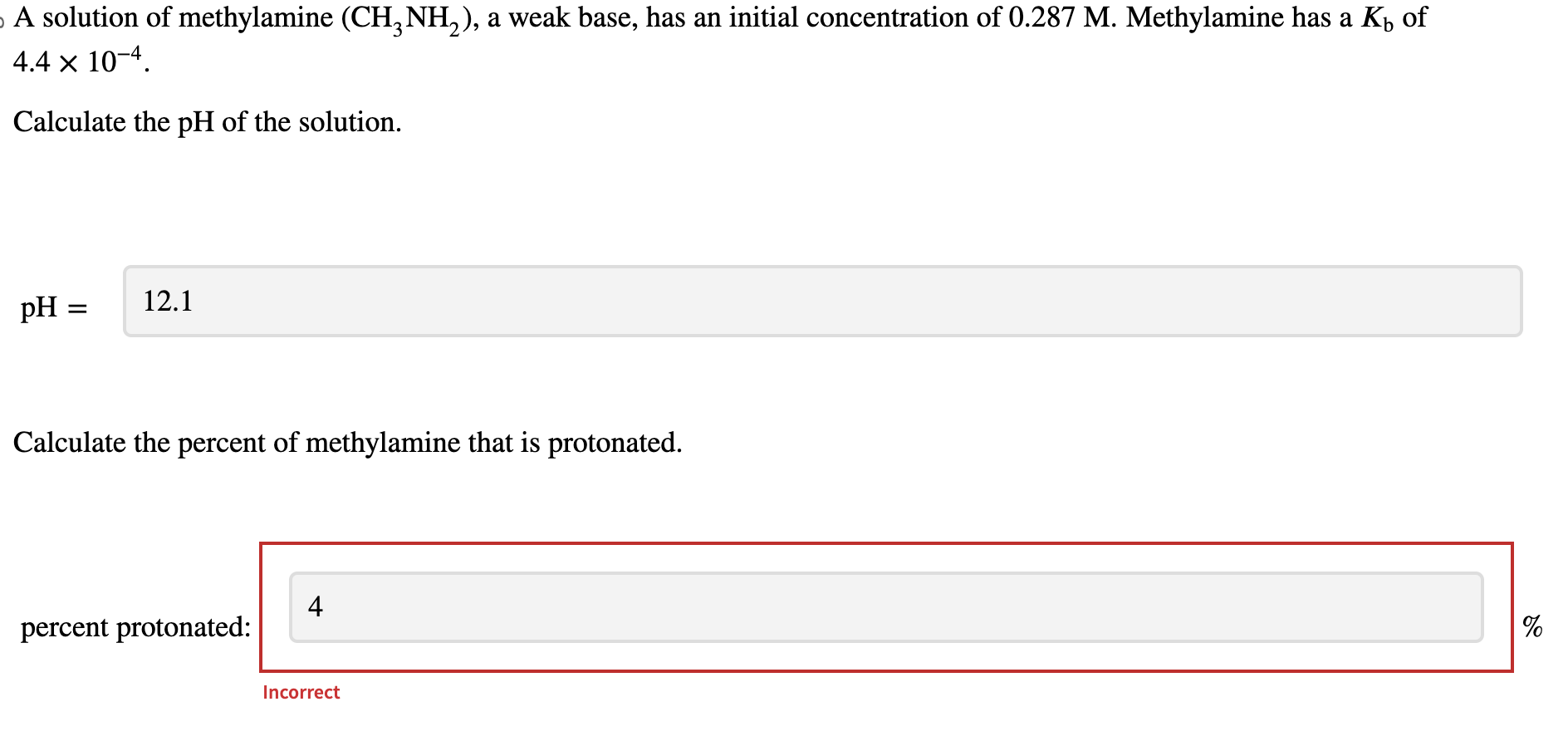 Solved A solution of methylamine (CH3NH2), a weak base, has | Chegg.com
