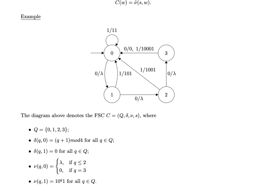 Solved For the specific example FSC C above, give formulas | Chegg.com