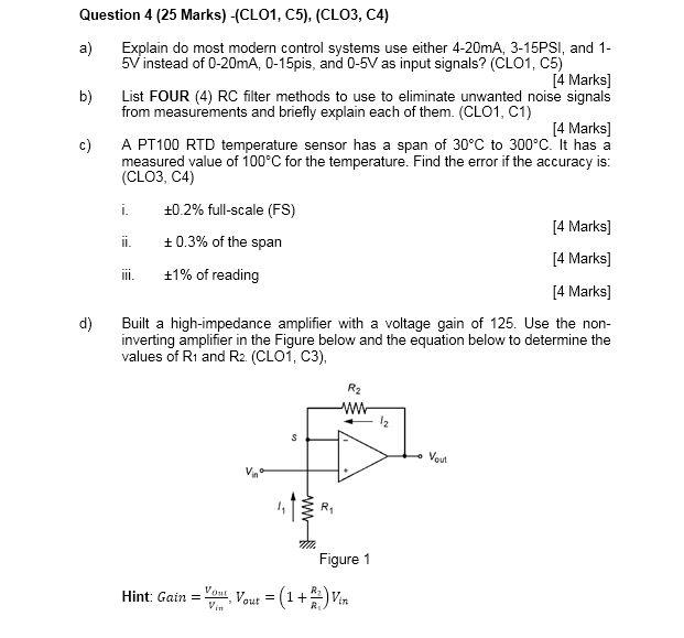 Solved Question 4 (25 Marks) -(CLO1, C5), (CLO3, C4) a) | Chegg.com