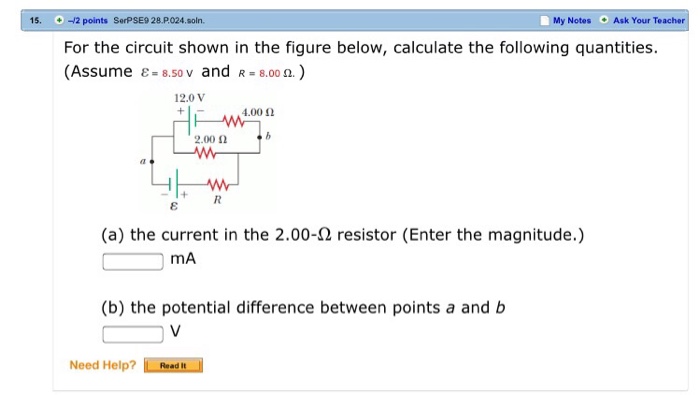 Solved For the circuit shown in the figure below, calculate | Chegg.com