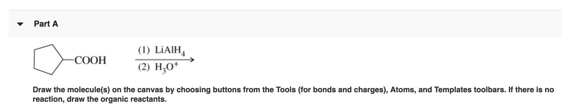 Solved Part A -COOH (1) LiAIHA (2) H30+ Draw the molecule(s) | Chegg.com