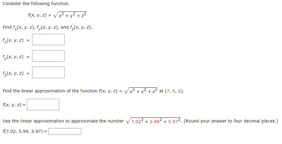 Solved Consider The Following Function Fx Y Z V X2 6357