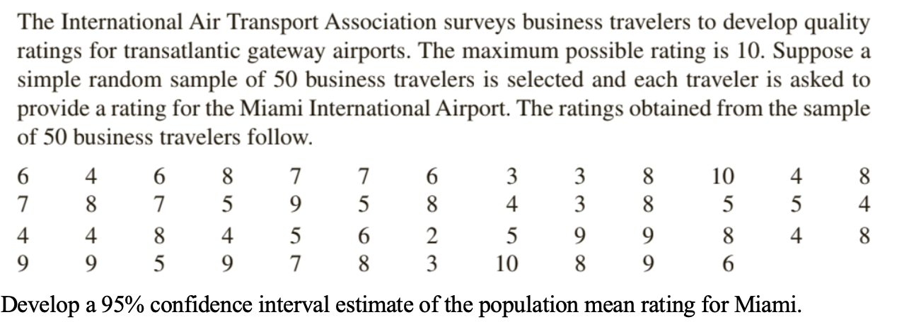 Solved The International Air Transport Association Surveys