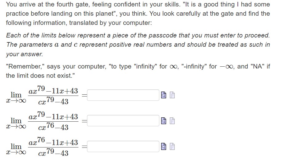 Solved You arrive at the fourth gate, feeling confident in | Chegg.com