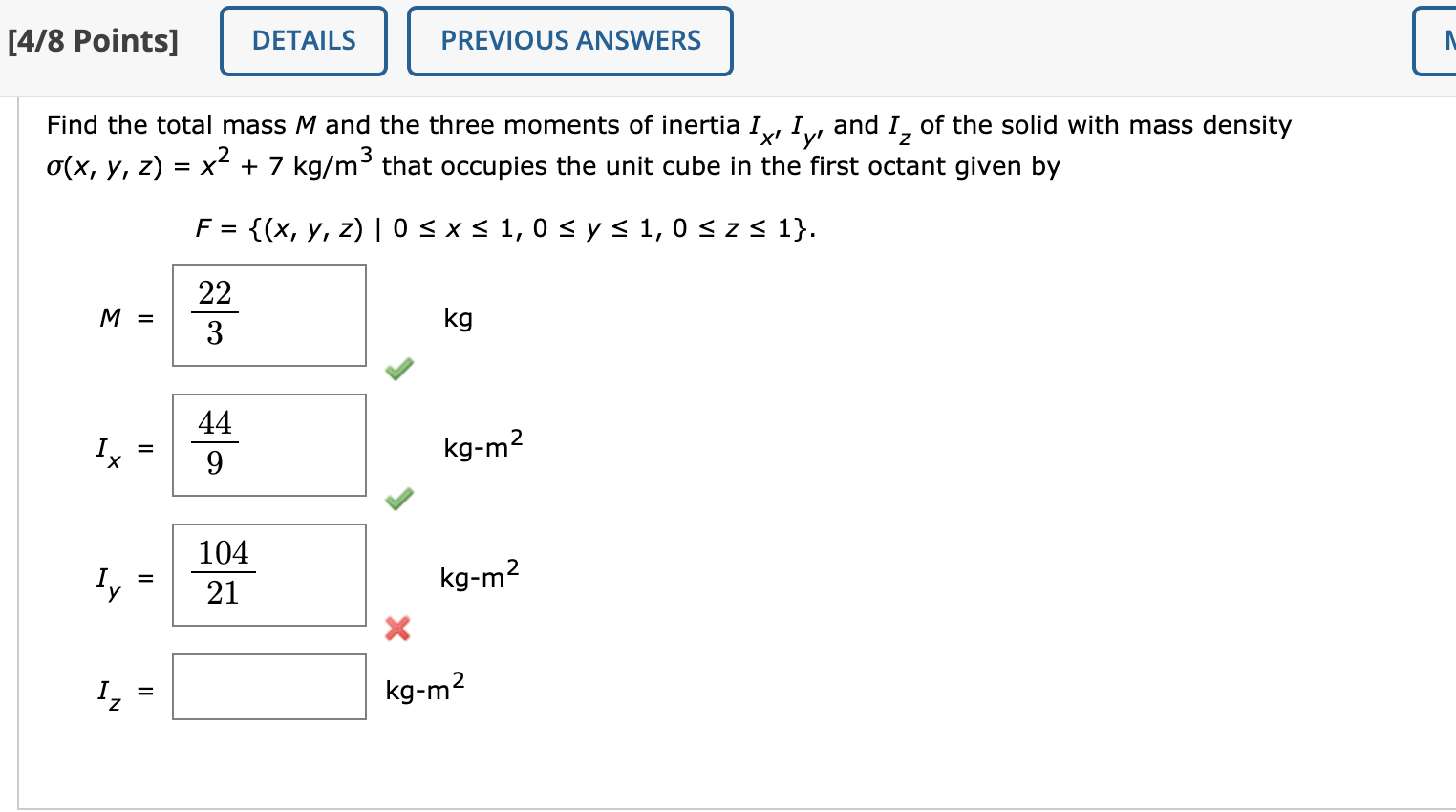 Solved Find the total mass M and the center of mass of the | Chegg.com