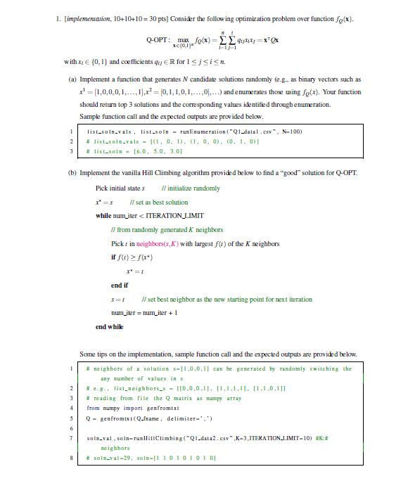 Please Solve 1a 1b And 1c Parts Using Python Use 
