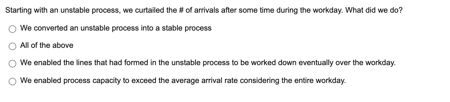 Solved Starting with an unstable process, we curtailed the # | Chegg.com
