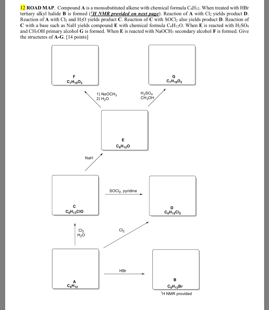 Solved 12 ROAD MAP. Compound A is a monsubstituted alkene | Chegg.com