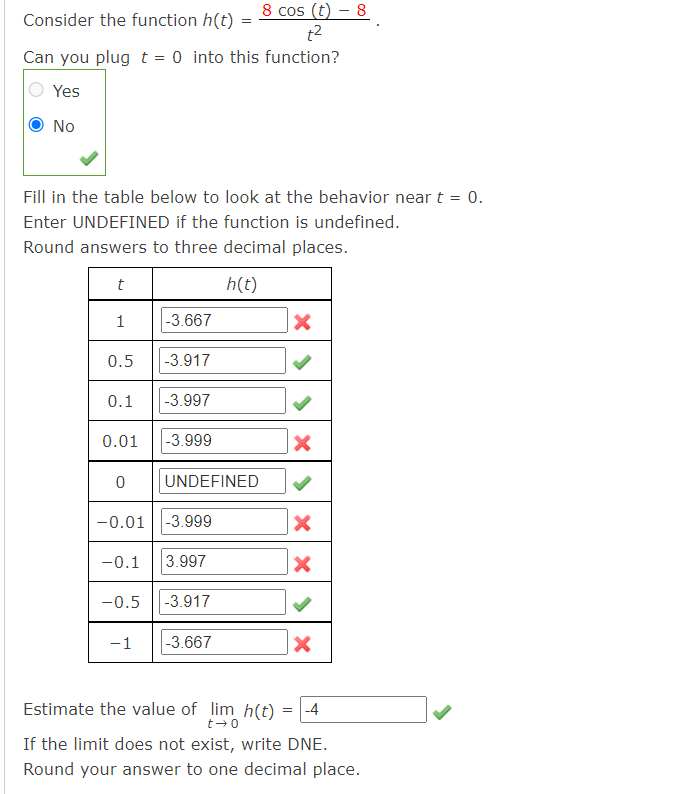 Solved Consider the function h(t)=t28cos(t)−8. Can you plug | Chegg.com