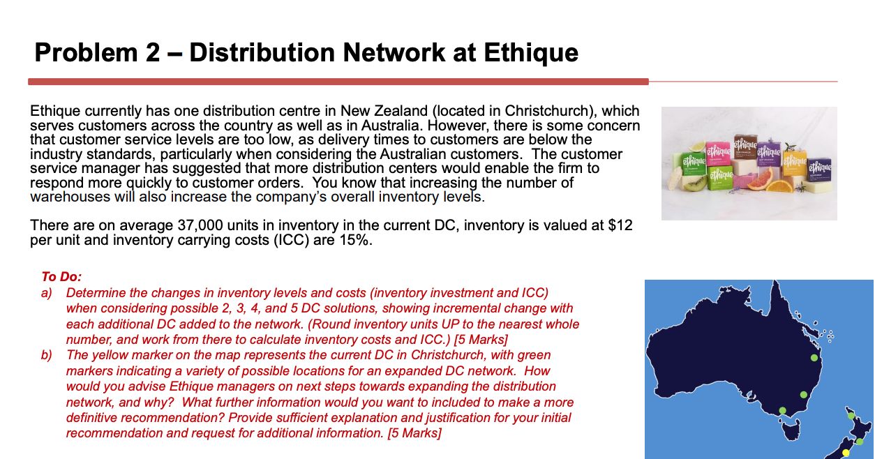 [Solved]: Ethique currently has one distribution centre in