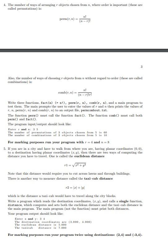 Solved 4. The number of ways of arranging r objects chosen | Chegg.com