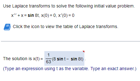 Solved Use Laplace transforms to solve the following initial | Chegg.com