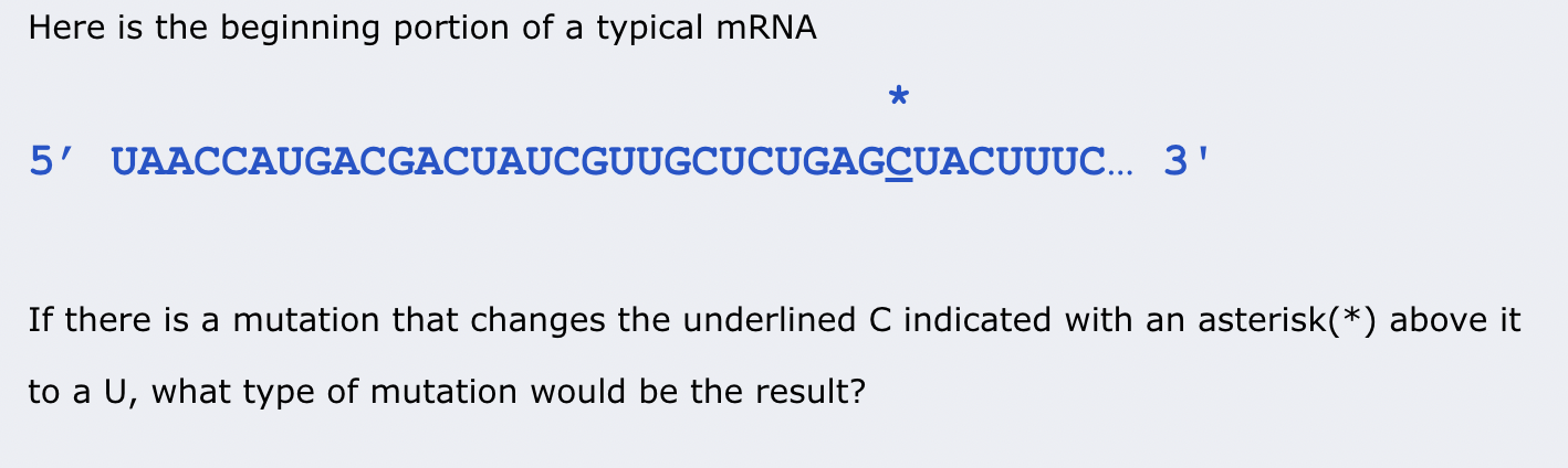 Solved 1 A Silent Mutation B Nonsense 4438