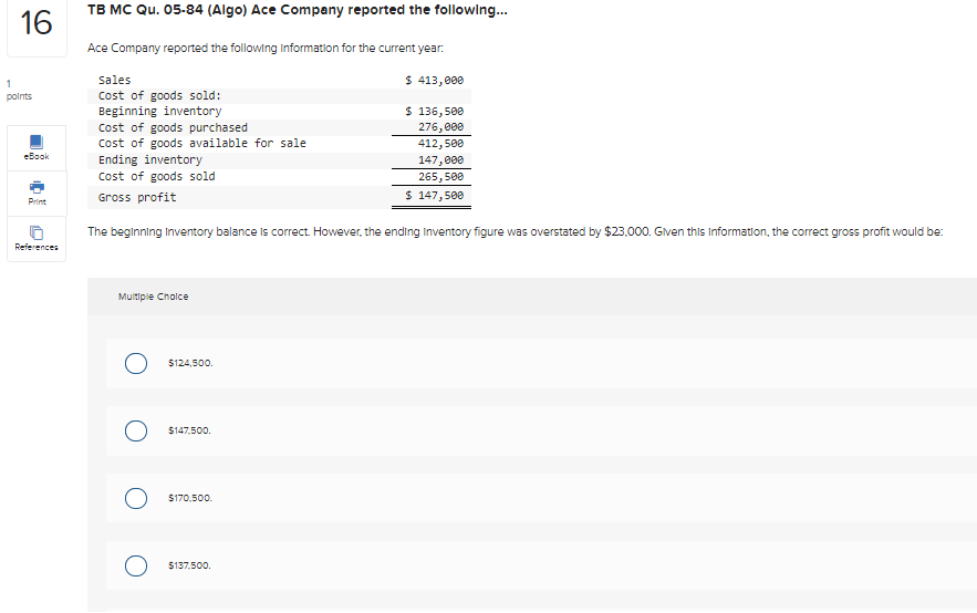 Solved TB MC Qu. 05-162 (Algo) Salmone Company reported the | Chegg.com Solved TB MC Qu. 05-162 (Algo) Salmone Company reported the | Chegg.com