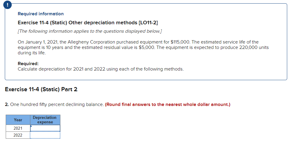 Solved Required Information Exercise 11 4 Static Other