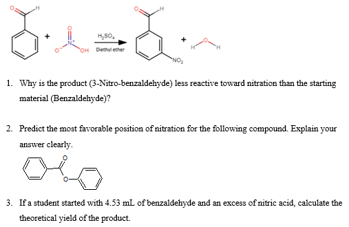 Solved H.SO. OH Diethyl ether NO 1. Why is the product | Chegg.com