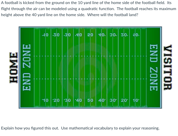 Solved A football is kicked from the ground on the 10 yard | Chegg.com