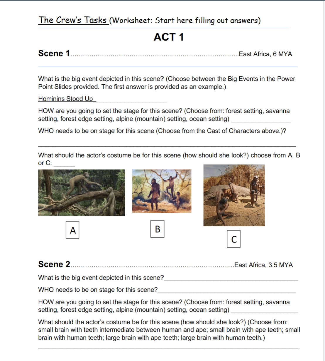 The Crew's Tasks (Worksheet: Start here filling out | Chegg.com