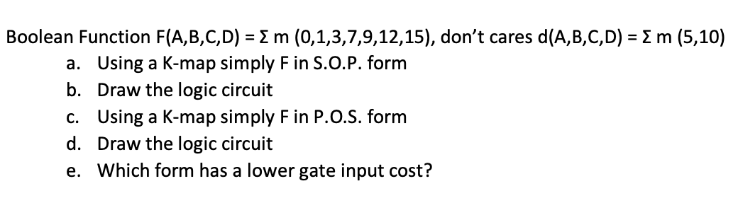 Solved Boolean Function FabcdΣm013791215 