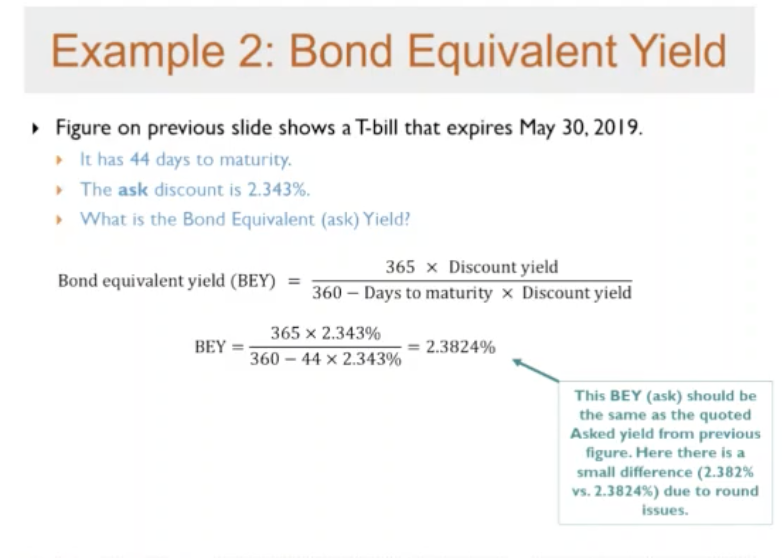 Example 2: Bond Equivalent Yield Figure on previous | Chegg.com