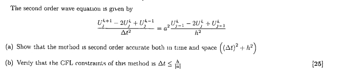 Solved The second order wave equation is ﻿given | Chegg.com