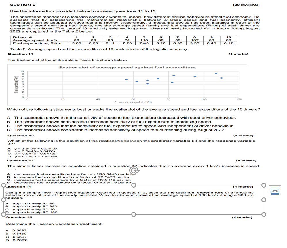 Solved SECTION C [20 MARKS] Use the information provided | Chegg.com