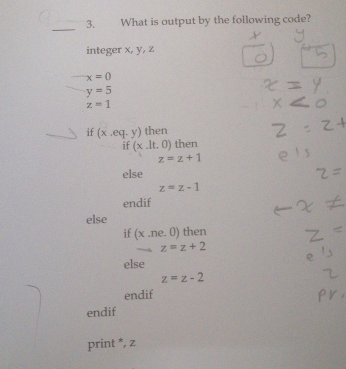 Solved 3. What is output by the following code? integer x, | Chegg.com