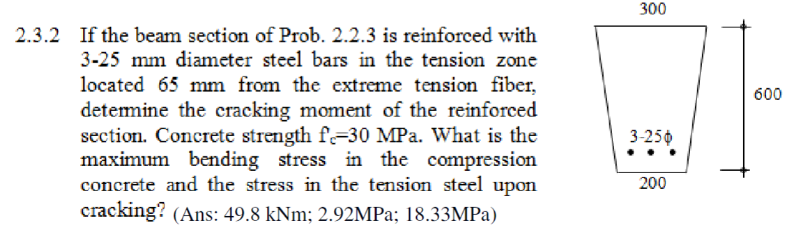 Solved 2.3.3 Repeat Prob. 2.3.2 if the width of the extreme | Chegg.com