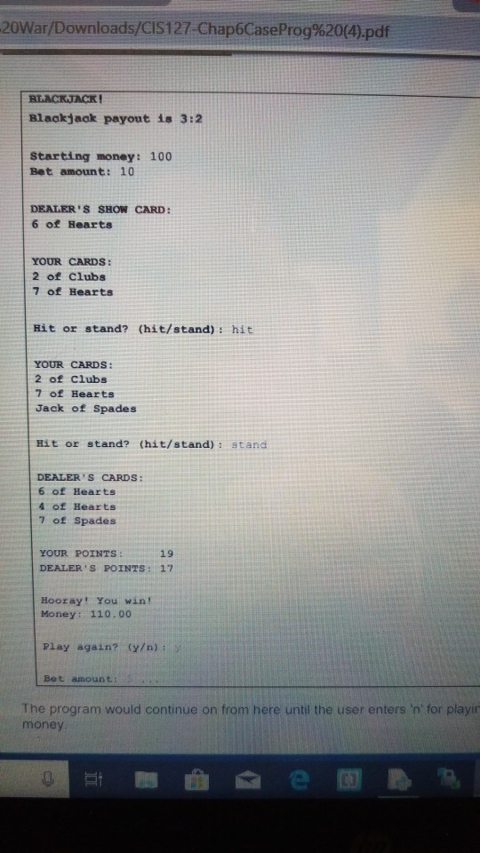 Solved which will act as dealer. Write a basic Python | Chegg.com