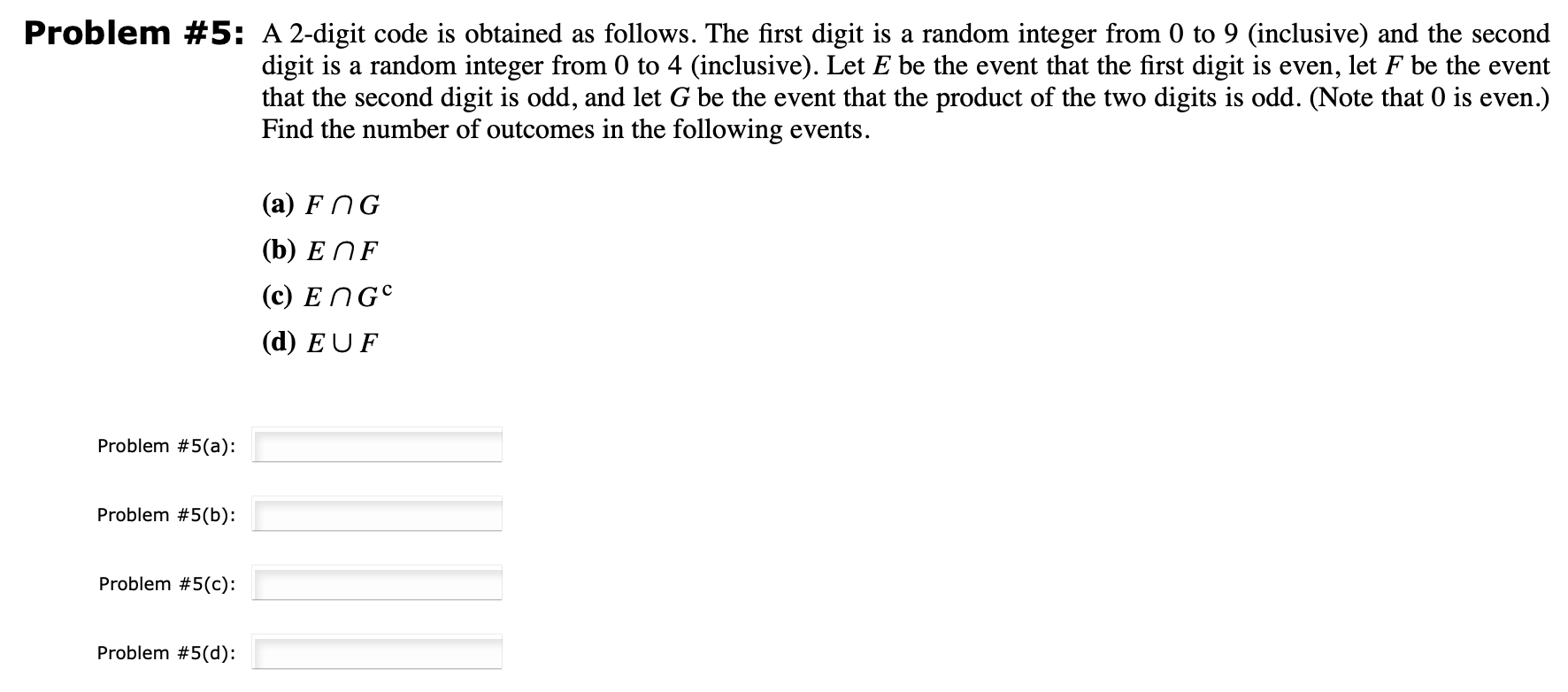 Solved olem \#5: A 2-digit code is obtained as follows. The | Chegg.com