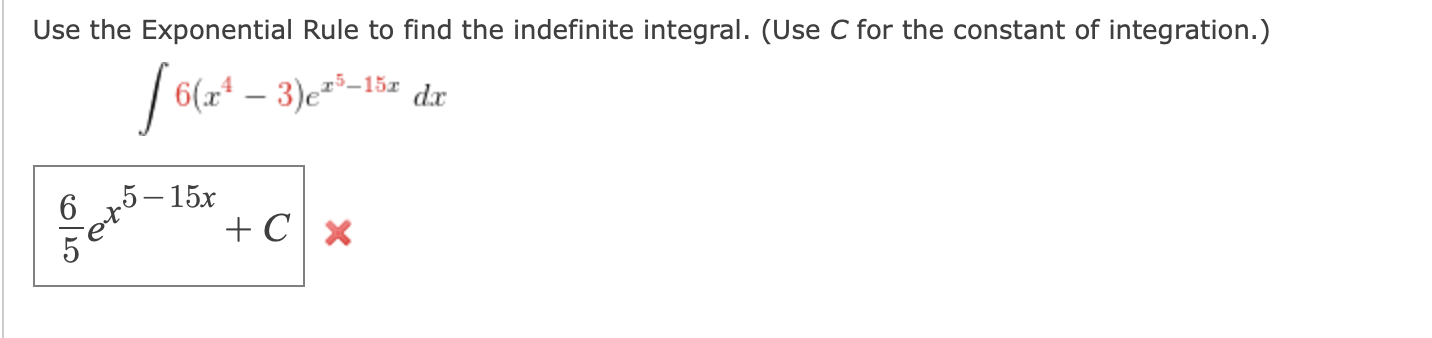 Solved Use the Exponential Rule to find the indefinite | Chegg.com