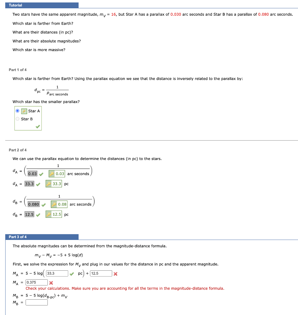 Solved The absolute magnitudes can be determined from the | Chegg.com