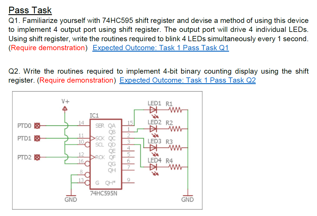 Solved This circuit with the shift register is implemented | Chegg.com
