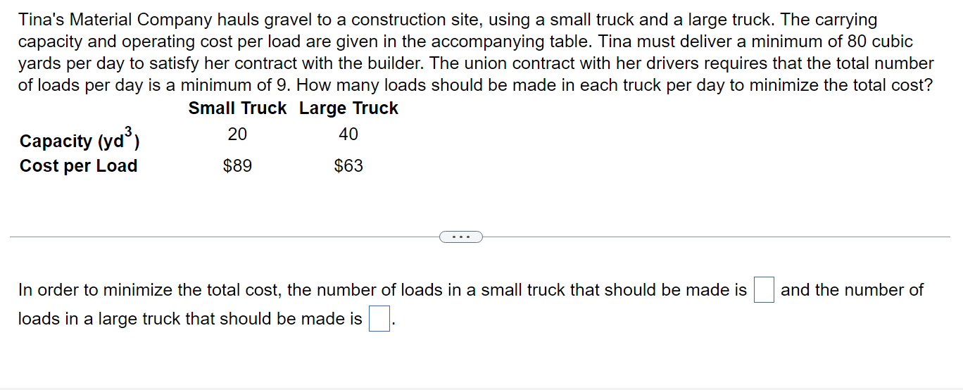 Solved In order to minimize the total cost, the number of | Chegg.com