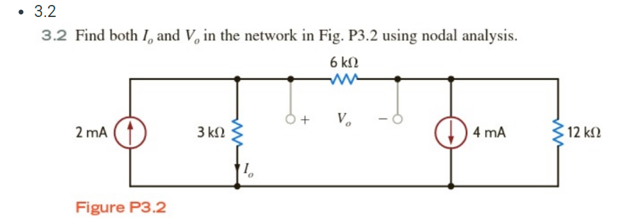 Solved 3.23.2 ﻿Find both Io ﻿and Vo ﻿in the network in Fig. | Chegg.com