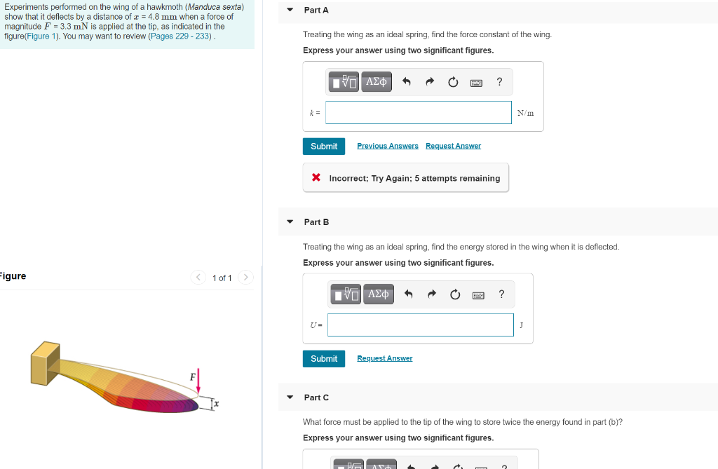 Solved Part A Experiments performed on the wing of a | Chegg.com