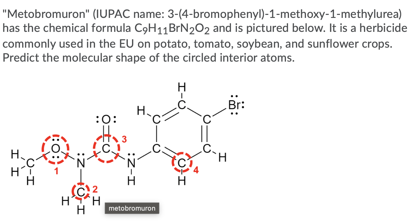 Solved "Metobromuron" (IUPAC name: | Chegg.com
