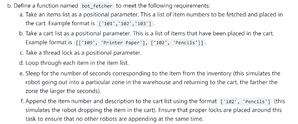i. Create a file named bots.py . a. Define a function | Chegg.com