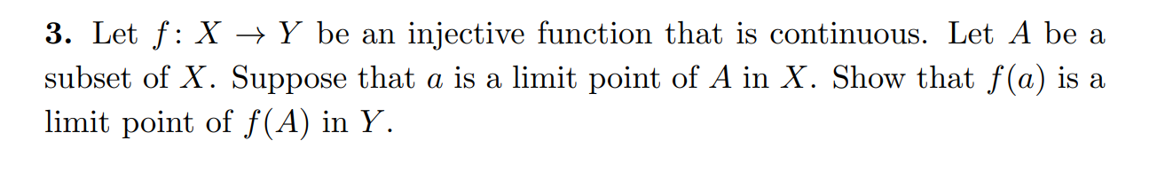 Solved 3. Let f:X + Y be an injective function that is | Chegg.com