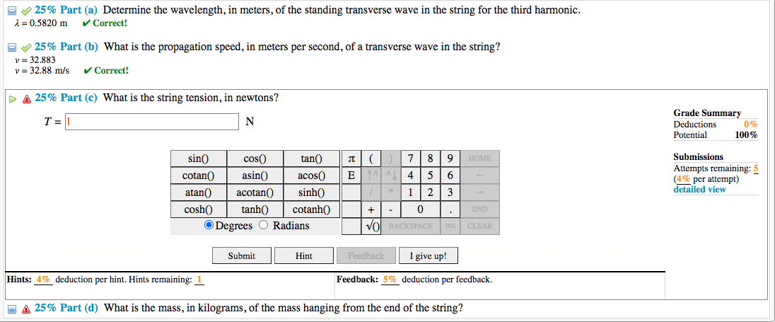 Solved (7\\%) Problem 2: A length of string, with one end | Chegg.com