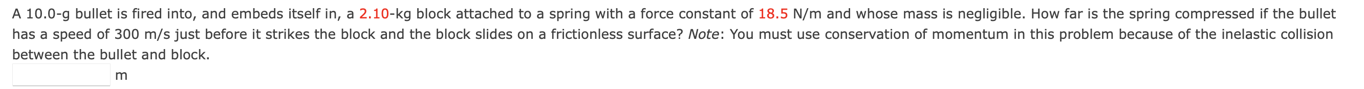 Solved between the bullet and block. | Chegg.com