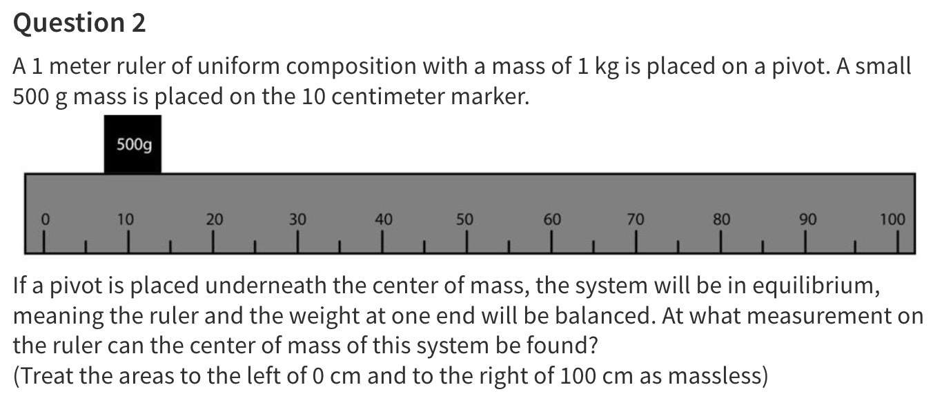 Solved A 1 meter ruler of uniform composition with a mass of | Chegg.com
