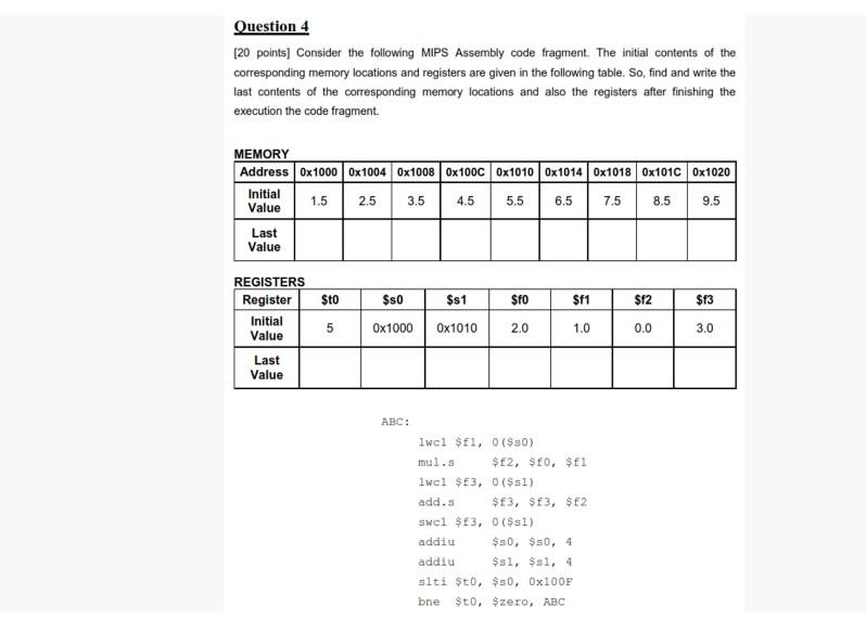 Solved Question 4 [20 points] Consider the following MPS | Chegg.com