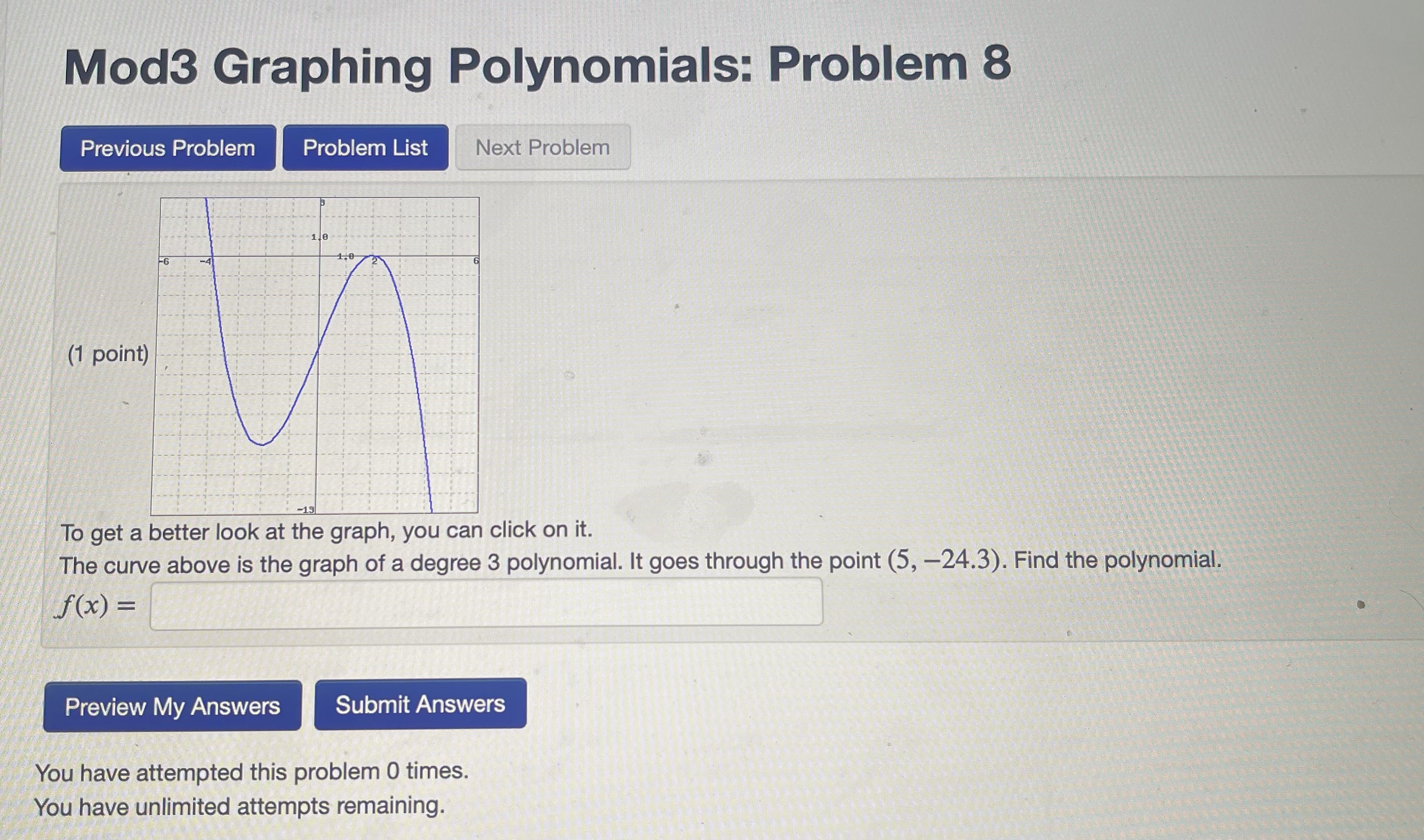 Solved Mod3 Graphing Polynomials: Problem 8 To get a better | Chegg.com