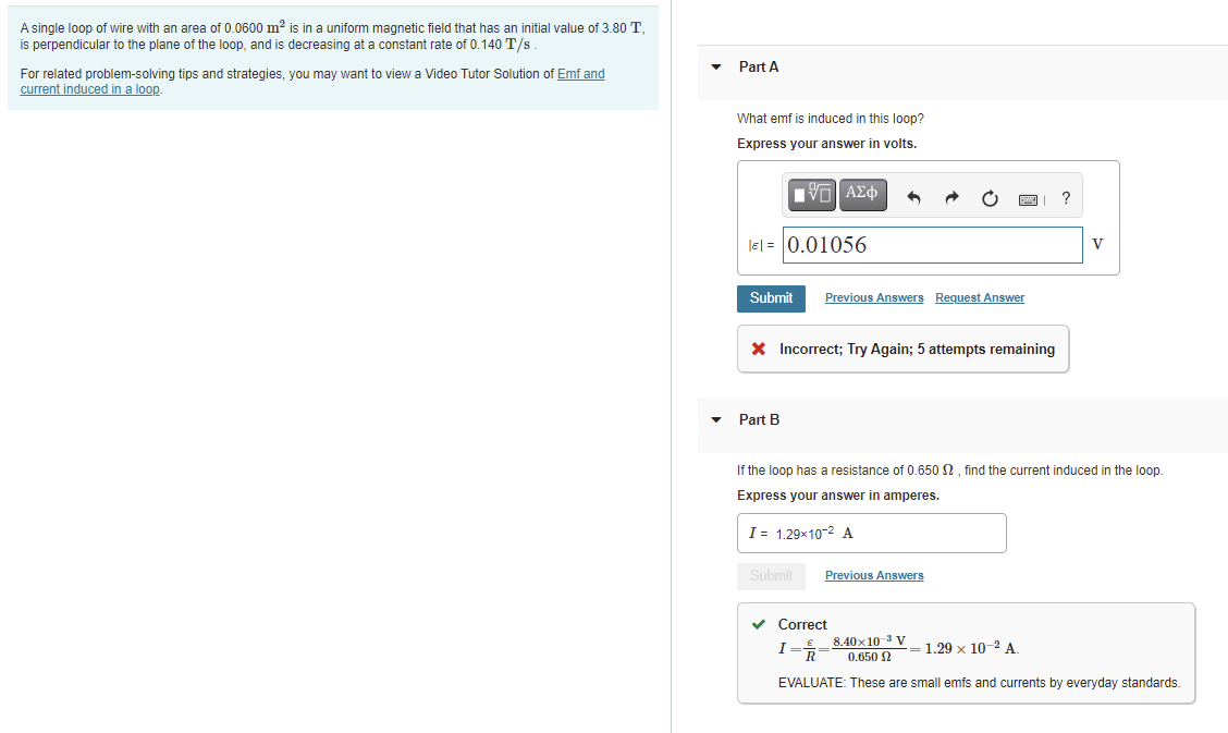 Solved A single loop of wire with an area of 0.0600 mº is in | Chegg.com