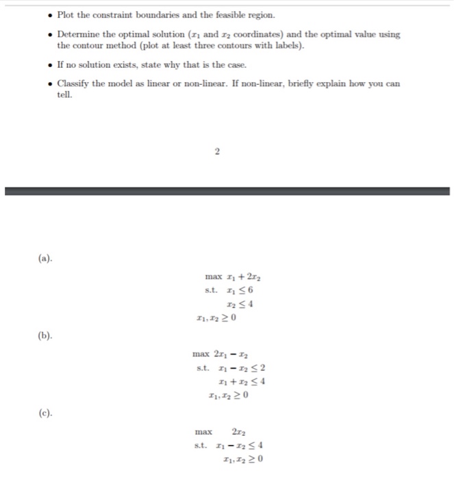 Solved Plot the constraint boundaries and the feasible | Chegg.com