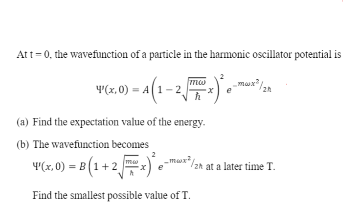 Solved At t=0, the wavefunction of a particle in the | Chegg.com