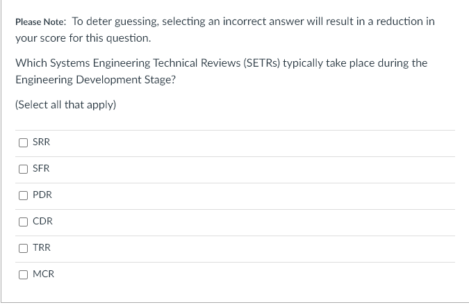Solved Please Note: To deter guessing, selecting an | Chegg.com