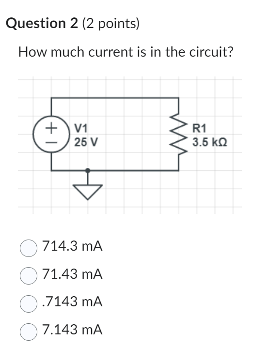 Solved How much current is in the circuit? .10 mA 10 mA 100 | Chegg.com